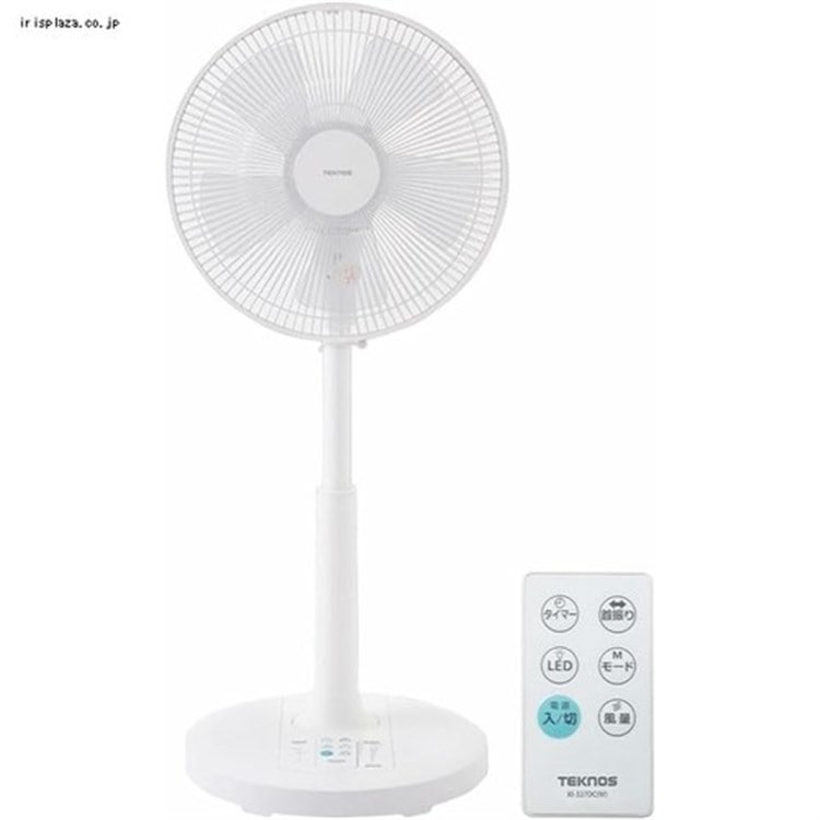 リビング扇風機 DC 左右首振り リモコン付 KI-327DC(W) TEKNOS ホワイト