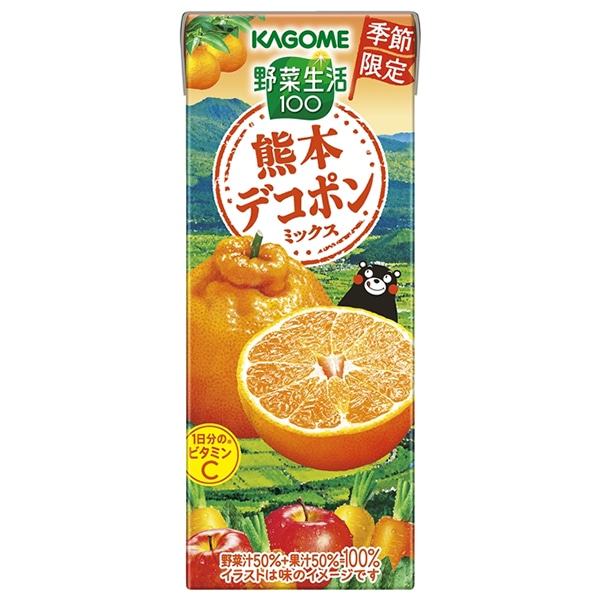 カゴメ 野菜生活100 熊本デコポンミックス 195ml紙パック×24本入: 飲料 食品専門店 味園サポート｜ANA Mall｜マイルが貯まる・使えるショッピングモール