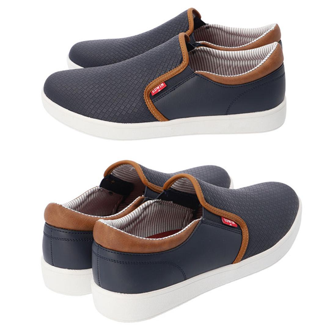 EDWIN メンズ スリッポン 7019 通販 エドウィン スニーカー 紐なし スリップオン おしゃれ シンプル カジュアル 軽量 軽い 履きやすい サイドゴム 歩きやすい 高校生 大学生 ...