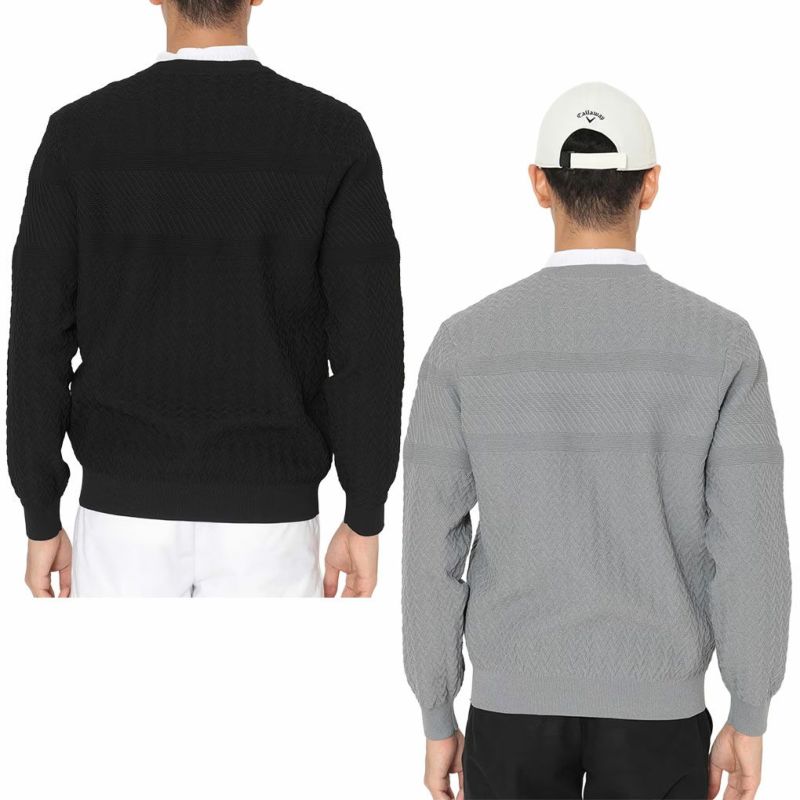 キャロウェイ ガーター編みクルーネックニット C25218100 長袖 メンズ